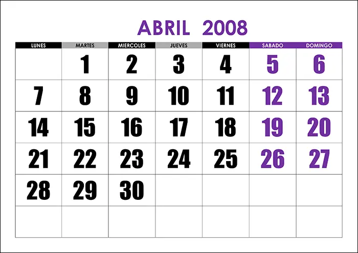 Calendario 2008 – freevector.ru