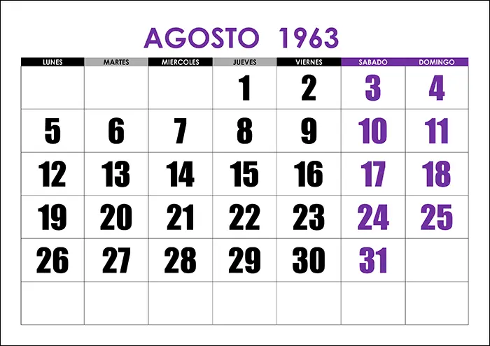 Calendario 1963 – freevector.ru