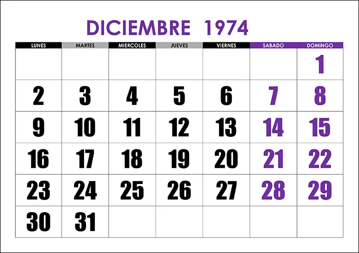 Calendario 1974 – freevector.ru