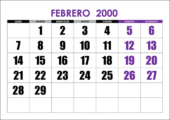 Calendario 2000 – freevector.ru