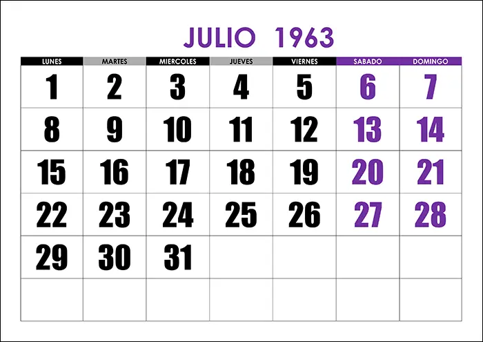 Calendario 1963 – freevector.ru