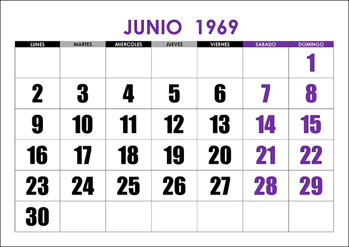 Calendario 1969 – freevector.ru
