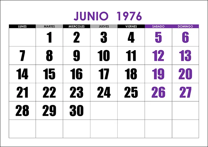 Calendario 1976 – freevector.ru