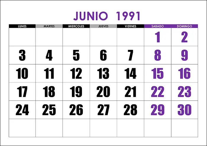 Calendario 1991 – freevector.ru