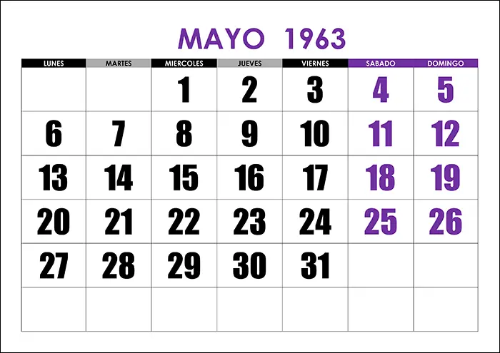 Calendario 1963 – freevector.ru