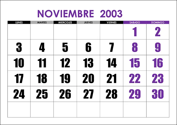 Calendario 2003 – freevector.ru