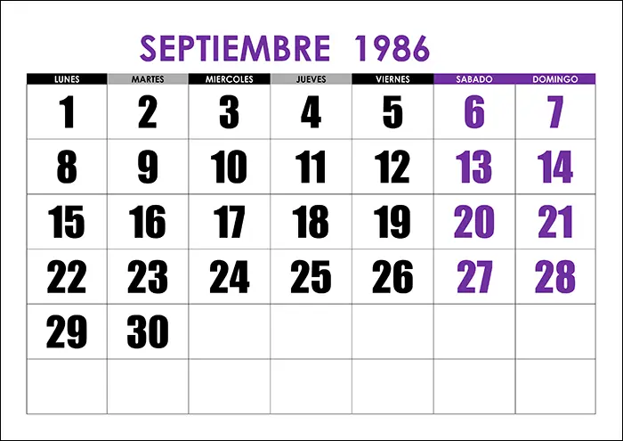 Calendario 1986 – freevector.ru