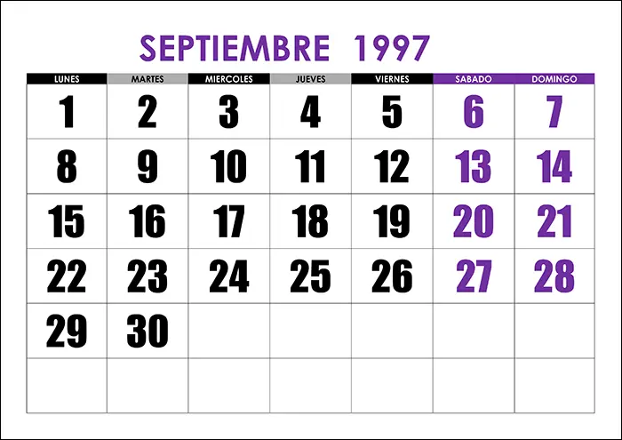 Calendario 1997 – freevector.ru